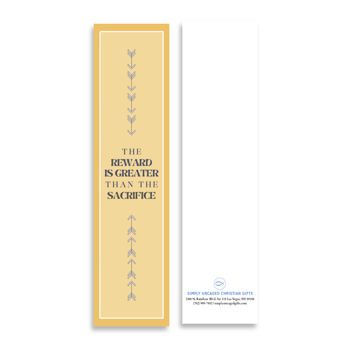 Inspirational Encouraging 8'X2' Bookmark | The Reward is Greater Than ...