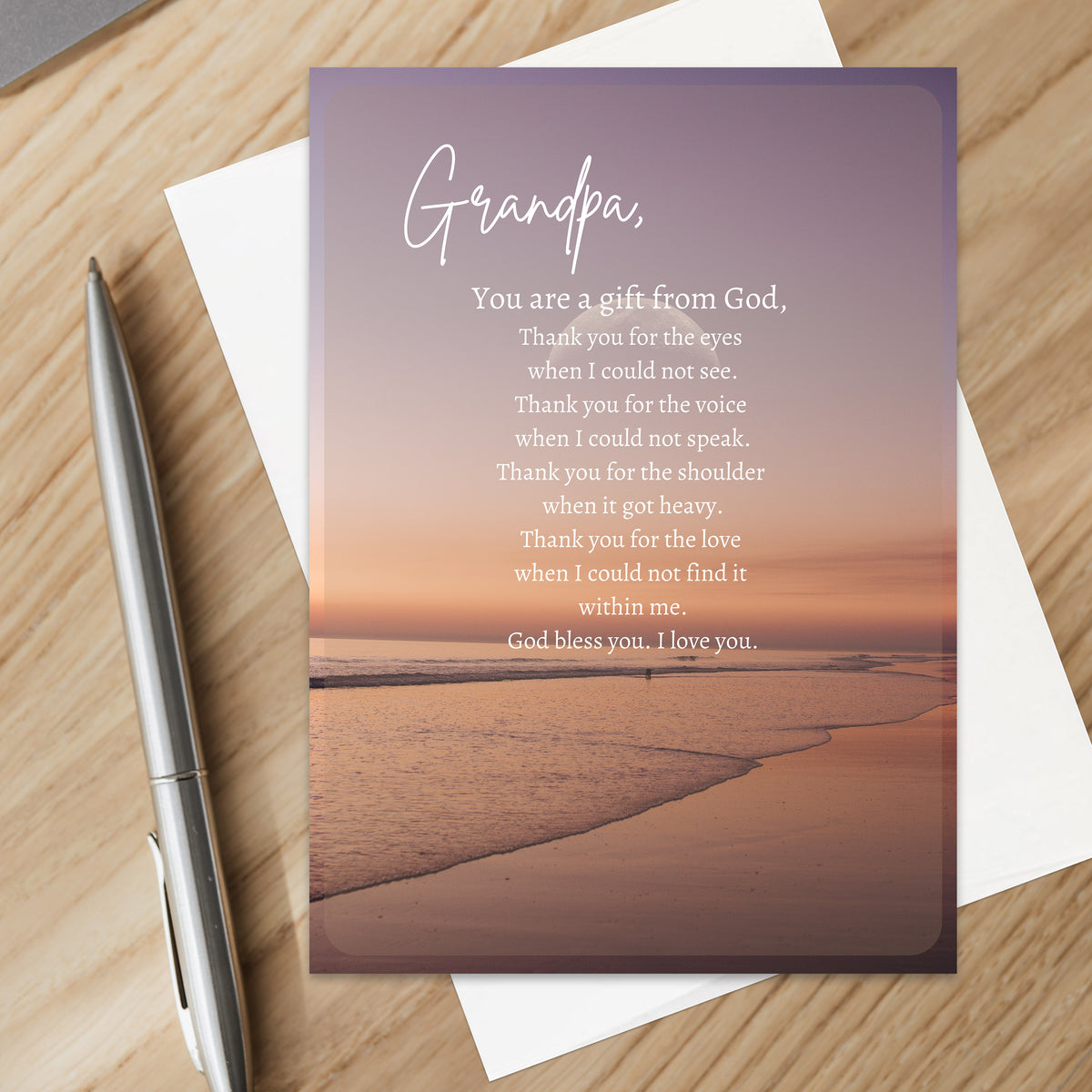 Christian Thank You Grandpa Card for Appreciation Card Christian Thank ...