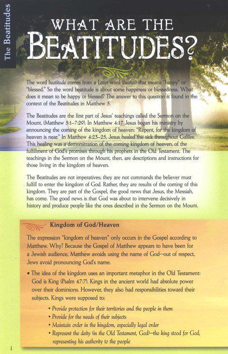 Beatitudes Pamphlet – Simply Uncaged Christian Gifts