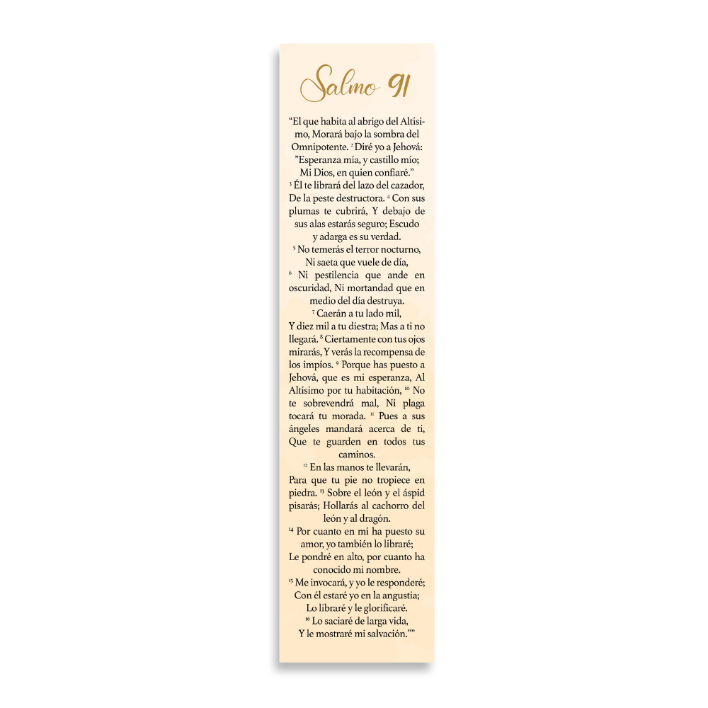 Spanish Christian 8X2inch Bookmark with Bible Verse (Psalm 91) Packs | – Simply Uncaged ...