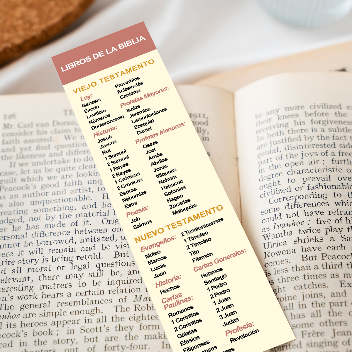 Spanish Christian 8X2inch Bookmark with the Books of the Bible Packs ...