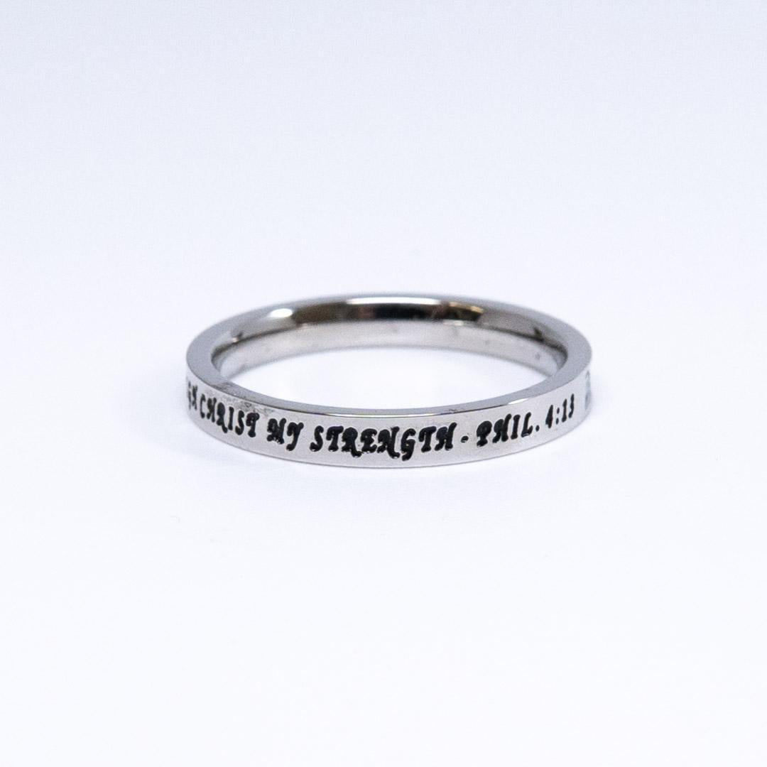 Christ My Strength Philippians 4:13 - Woman's Princess Cut Ring ...
