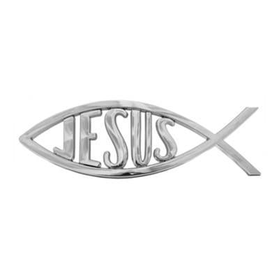 Jesus, Ichthus Silver Car Auto Emblem – Simply Uncaged Christian Gifts
