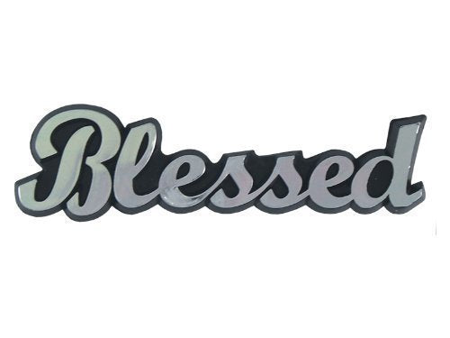 3D Blessed (Silver) Auto Emblem – Simply Uncaged Christian Gifts
