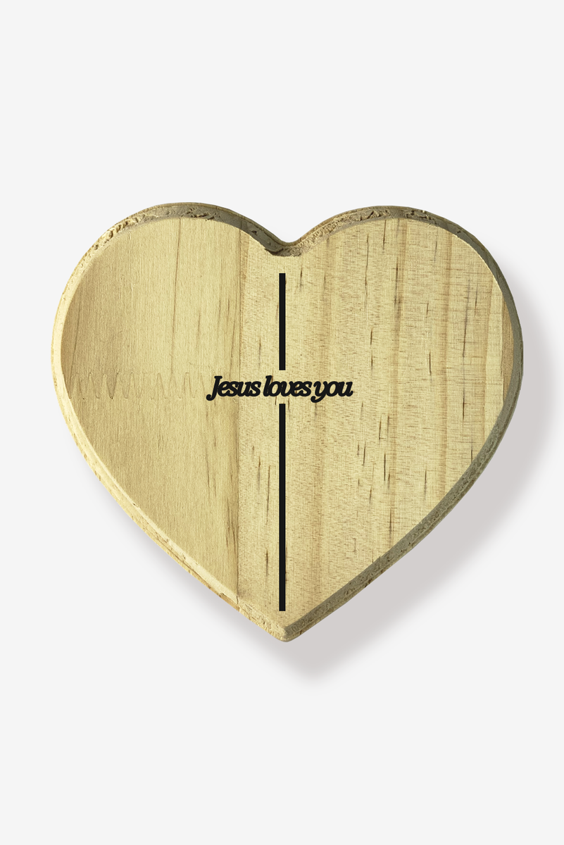 Jesus Loves You Heart Shaped Christian Plaque Wood Decor – Simply ...